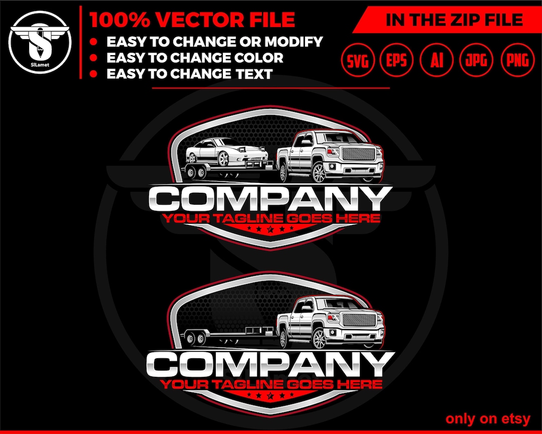 Pickup and Car Hauler Trailer Logo - Pickup and Trailer Logo - Trailer ...