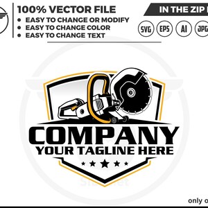 Disc Cutter Logo, Electric Concrete Saw SVG Vector (digital Download ...