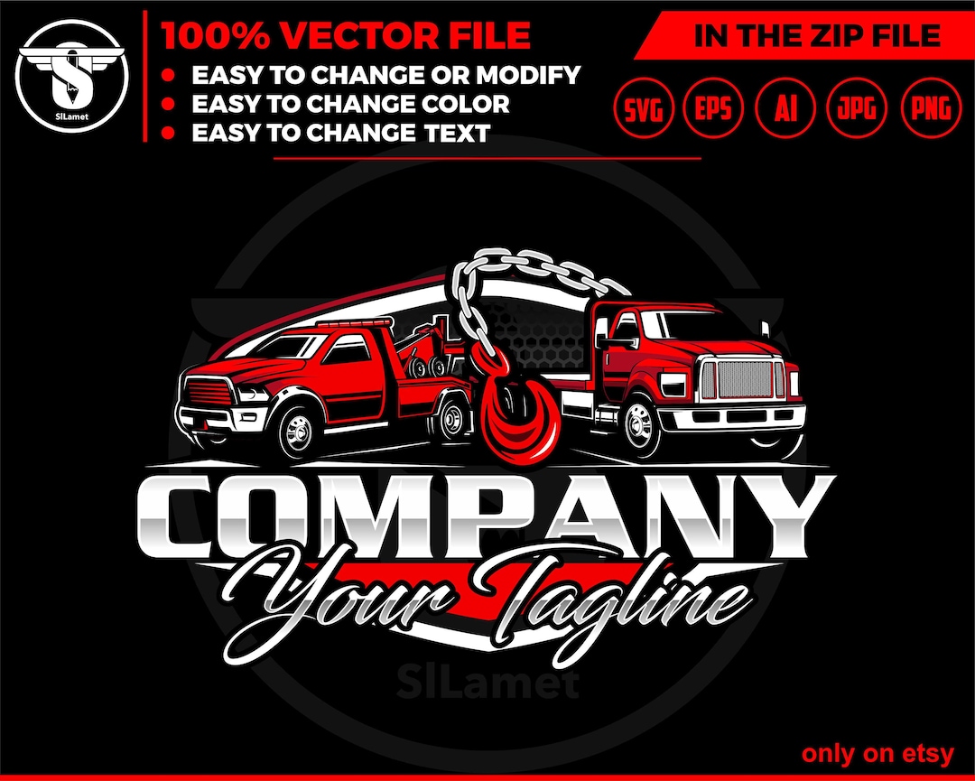 Towing Truck Logo, Towing Logo Template, Towing Chain Svg, Tow Truck 18 ...