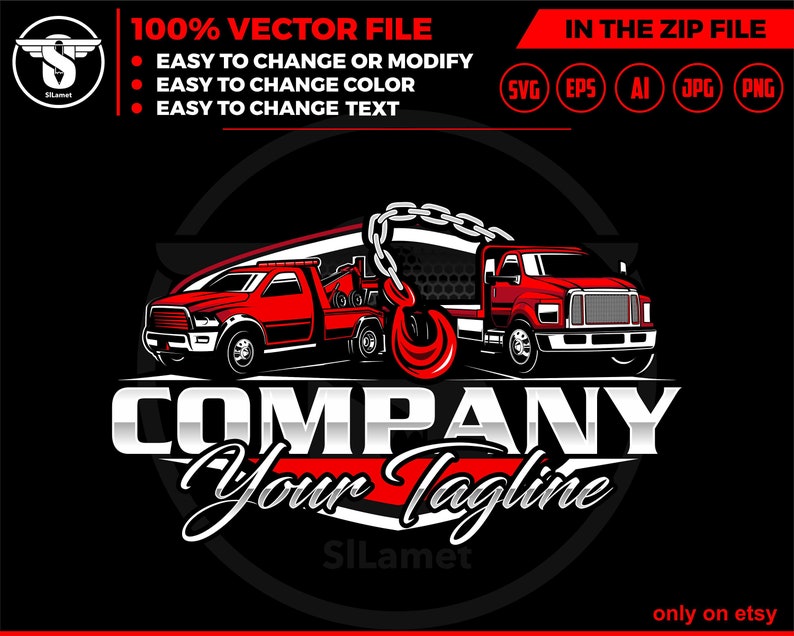 Tow Truck Logo Template, Towing Chain SVG (digital Download) - Etsy