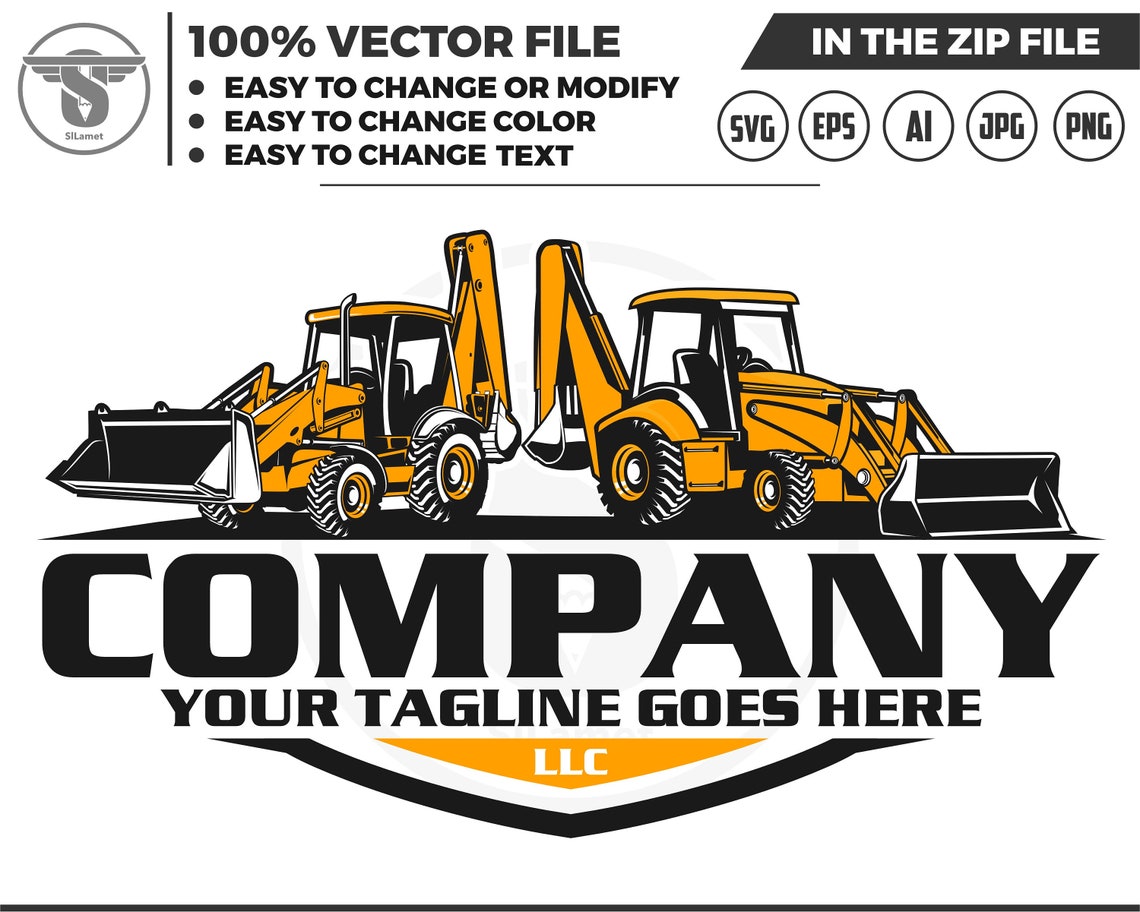 Backhoe Loaders Logo Svg, Backhoe Excavator Logo Svg, Backhoe Svg ...