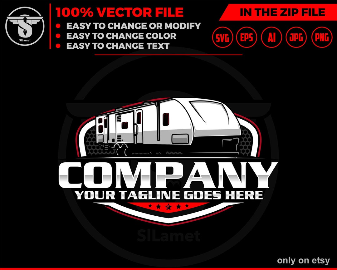 RV Trailer Logo Design: Vector Graphic (digital Download) - Etsy