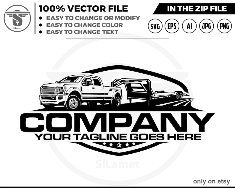 Pickup and Trailer Logo Trailer Logo Pickup Svgtrailer - Etsy