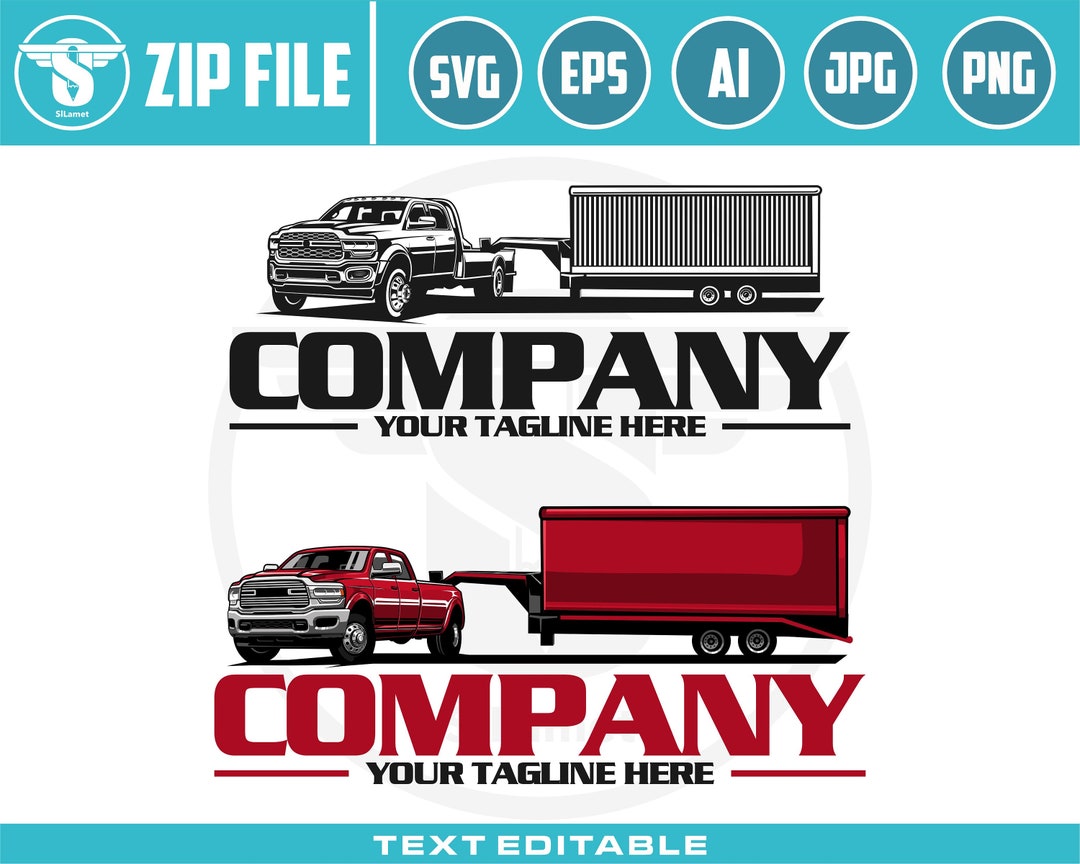 Truck and Trailer Logo: Towing Company SVG, PNG, JPG (digital Download ...