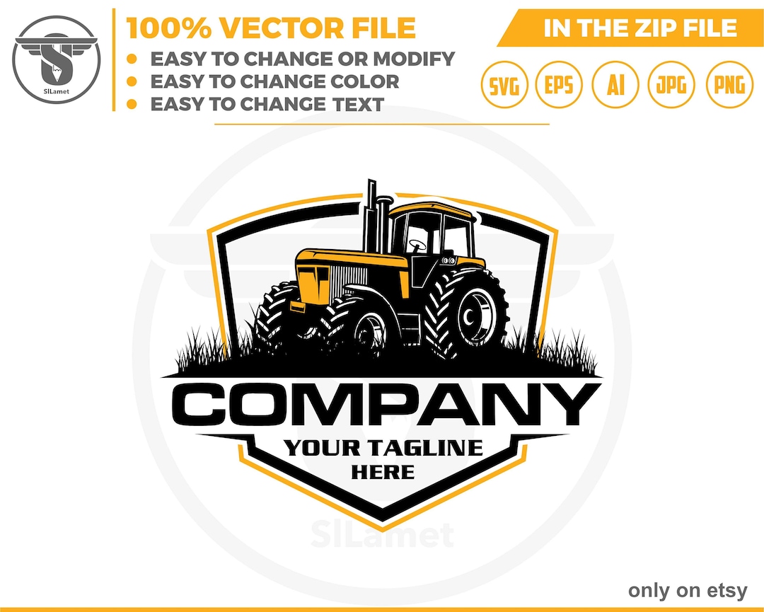 Tractor Farm Logo Template - Farm Logo- Tractor Logo - Farming Tractor ...