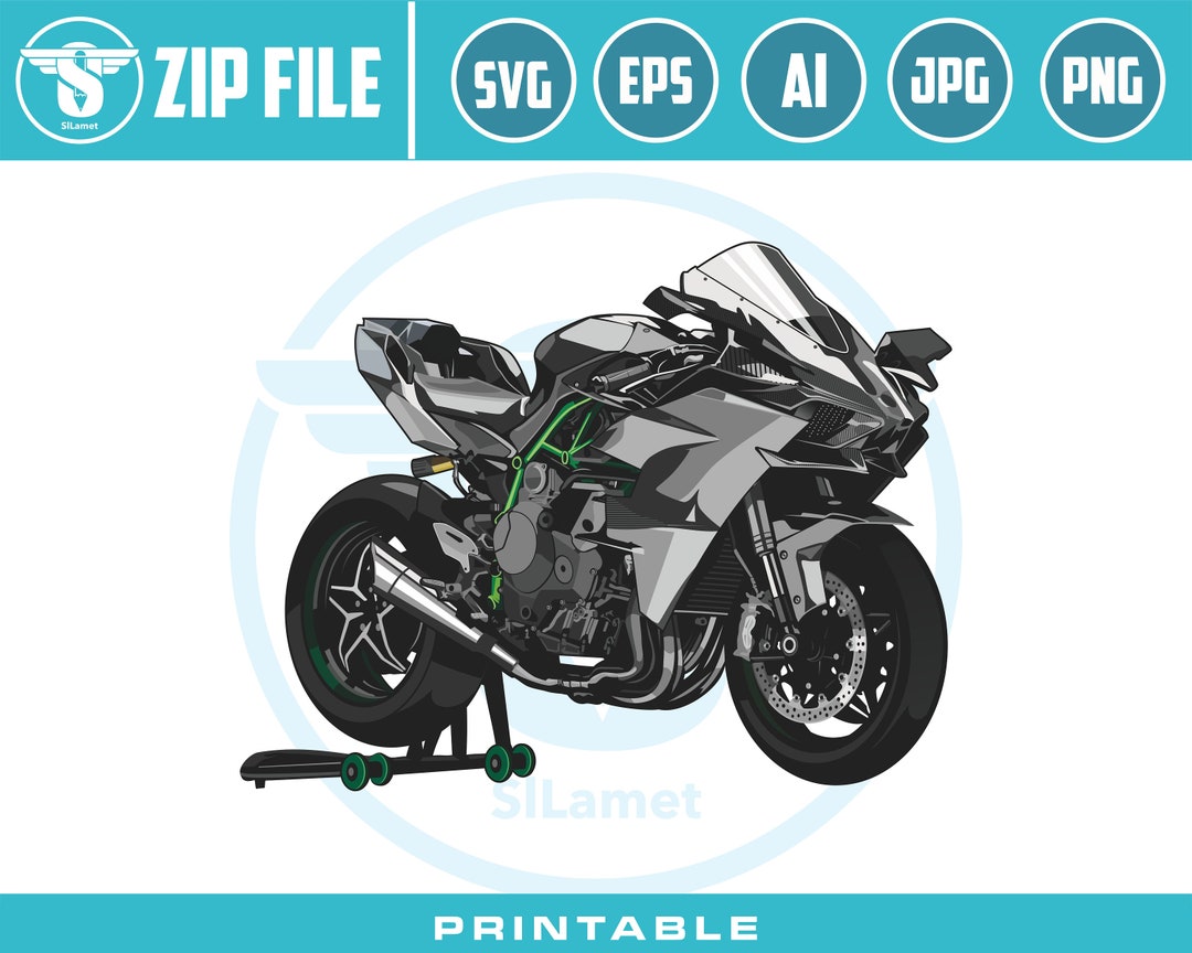 Kawasaki Ninja H2R SVG: Sport Bike Vector Graphic (digital Download) - Etsy