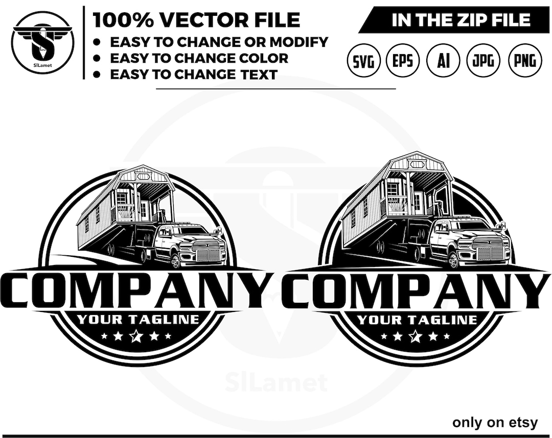 Shed Hauling Business Logo: Movers & Transport Graphic (digital ...