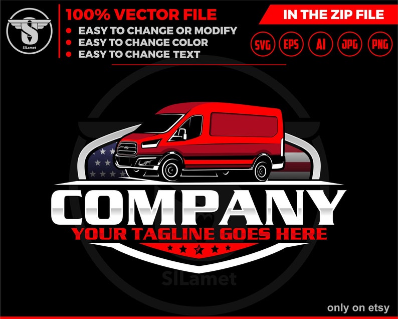 Delivery Van Logo SVG: Cargo & Shipping Vehicle Graphics (digital ...