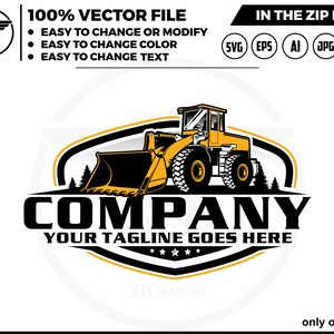 Wheel Loader Logo, Wheel Loader Rental Logo, Construction, Machinery ...