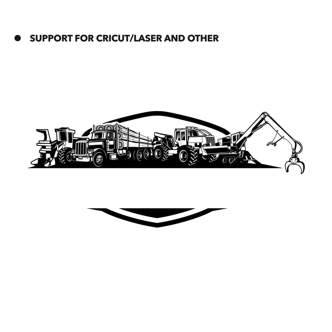 Logging Equipment Logo: Heavy Machines Vector Graphics (digital ...