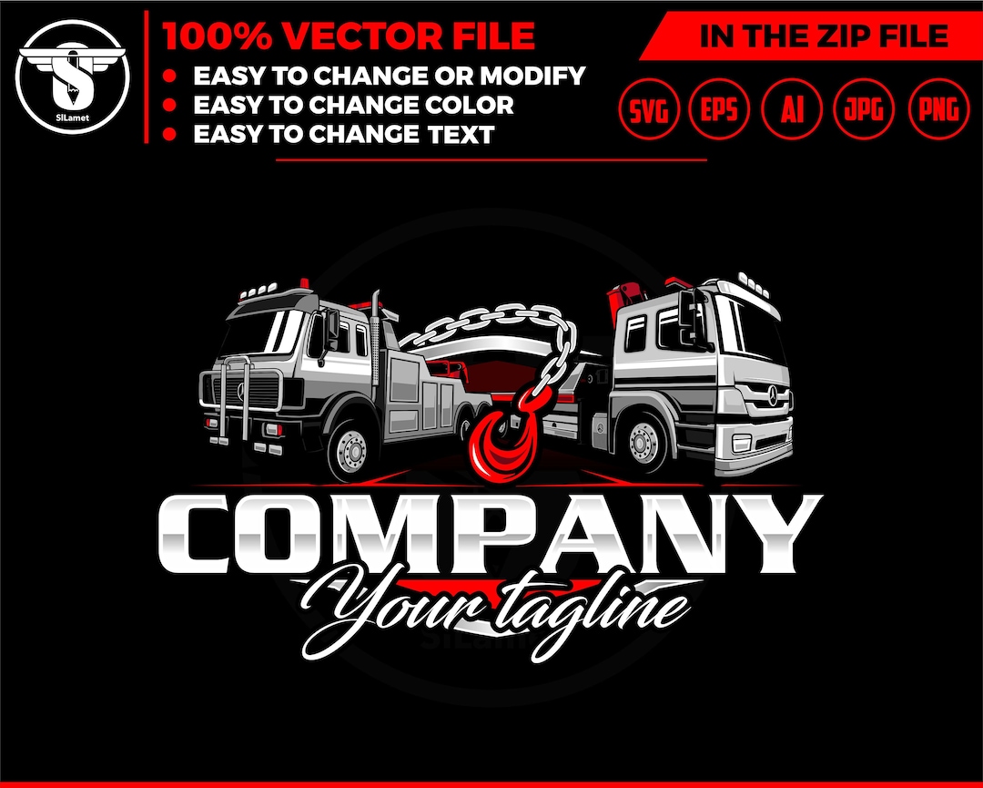 Tow Truck Logo Template: Towing Chain SVG, 18 Wheeler (digital Download ...