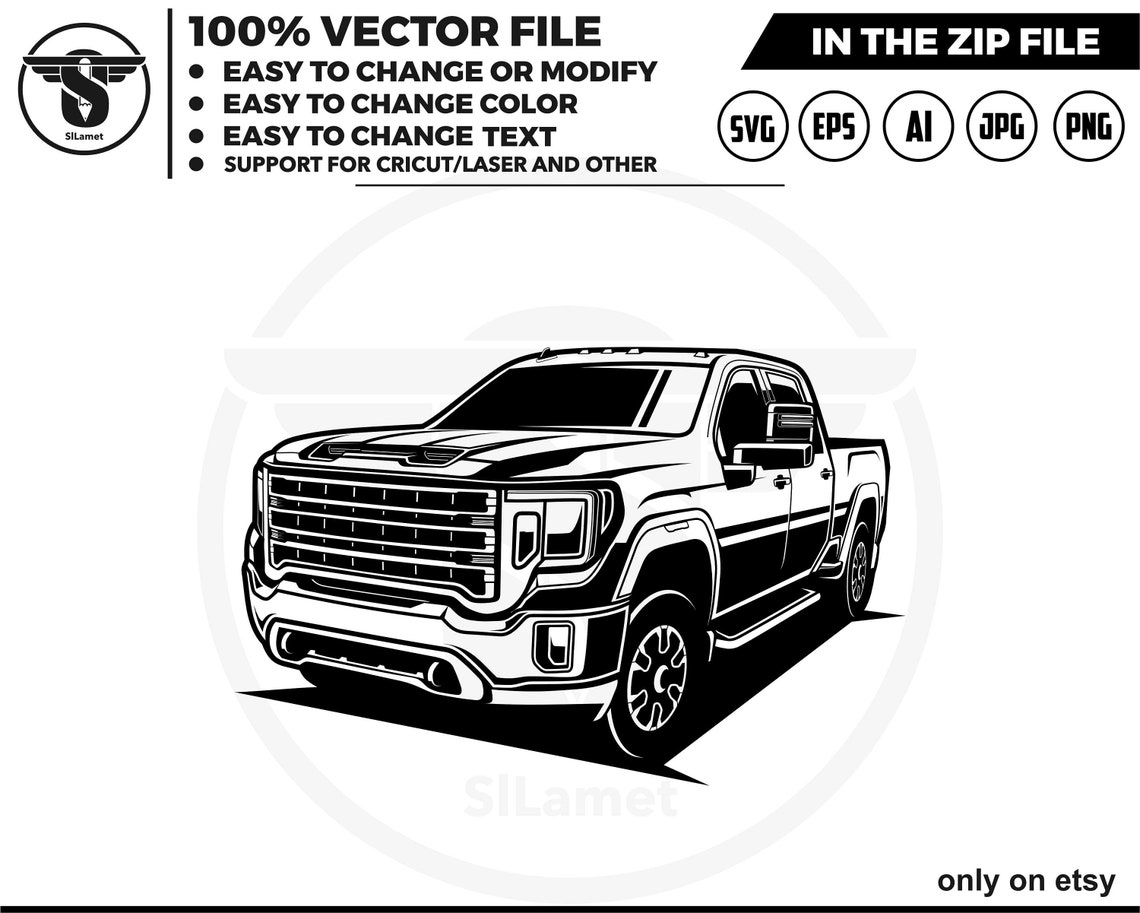 2023 GMC Sierra 2500HD At4 Svg,ford Super Duty Svg, Pickup Truck ...
