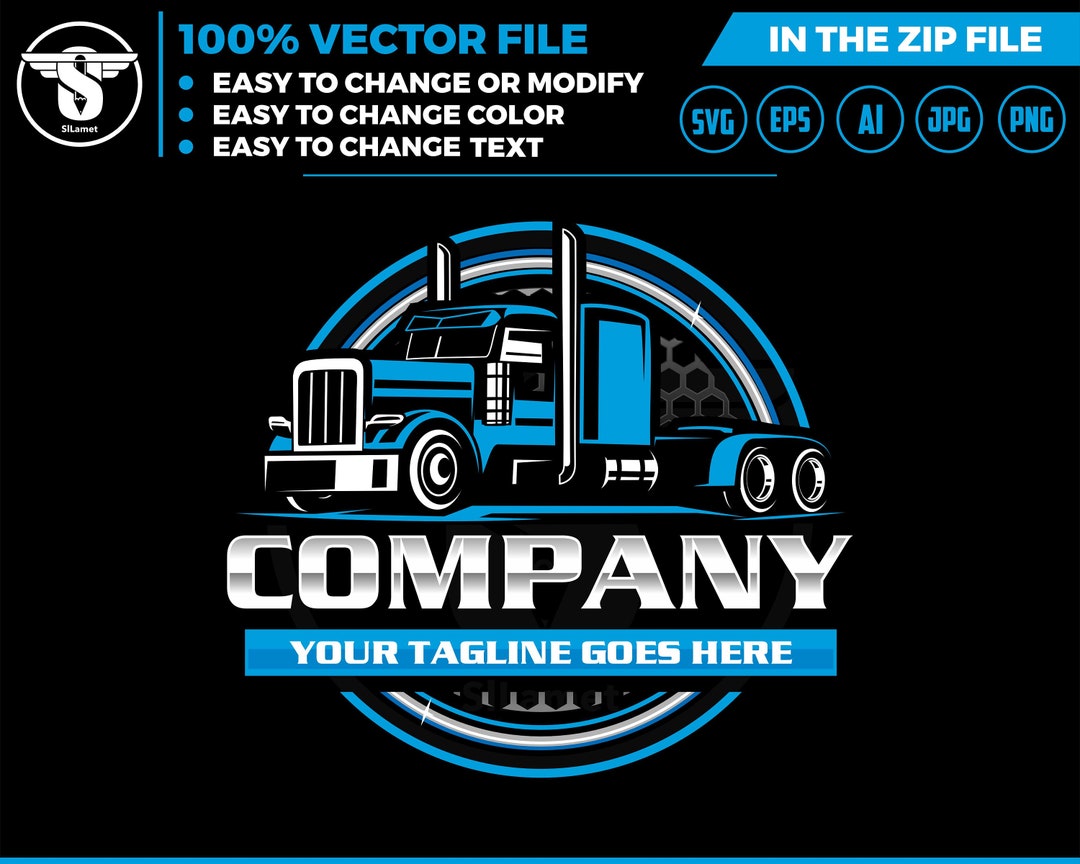 Trucking Company Logo SVG: Semi Truck Brand Design (digital Download ...