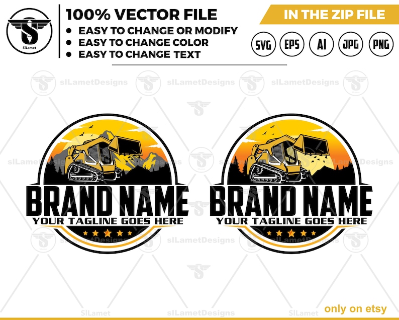 Compact Track Loader Logo - Skid Steer Logo - Construction Equipment ...