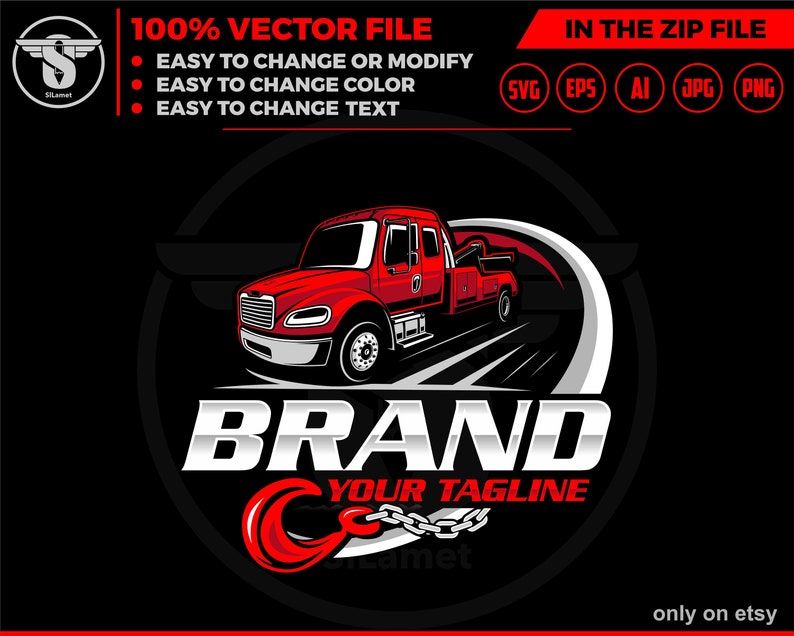 Tow Truck 18 Wheeler LOGO, Towing Truck Logo, Towing Logo Template ...