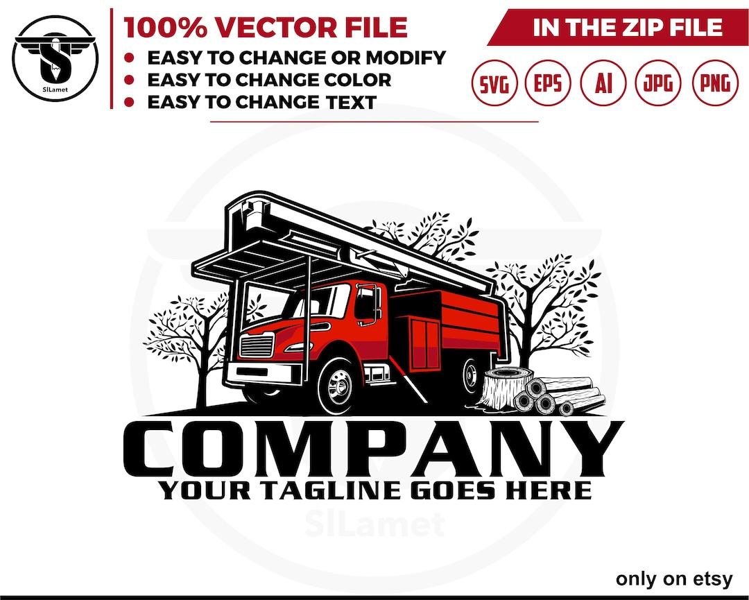 Tree Sevice Logo - Forestry Bucket Trucks Logo - Chainsaw Logo - Tree ...