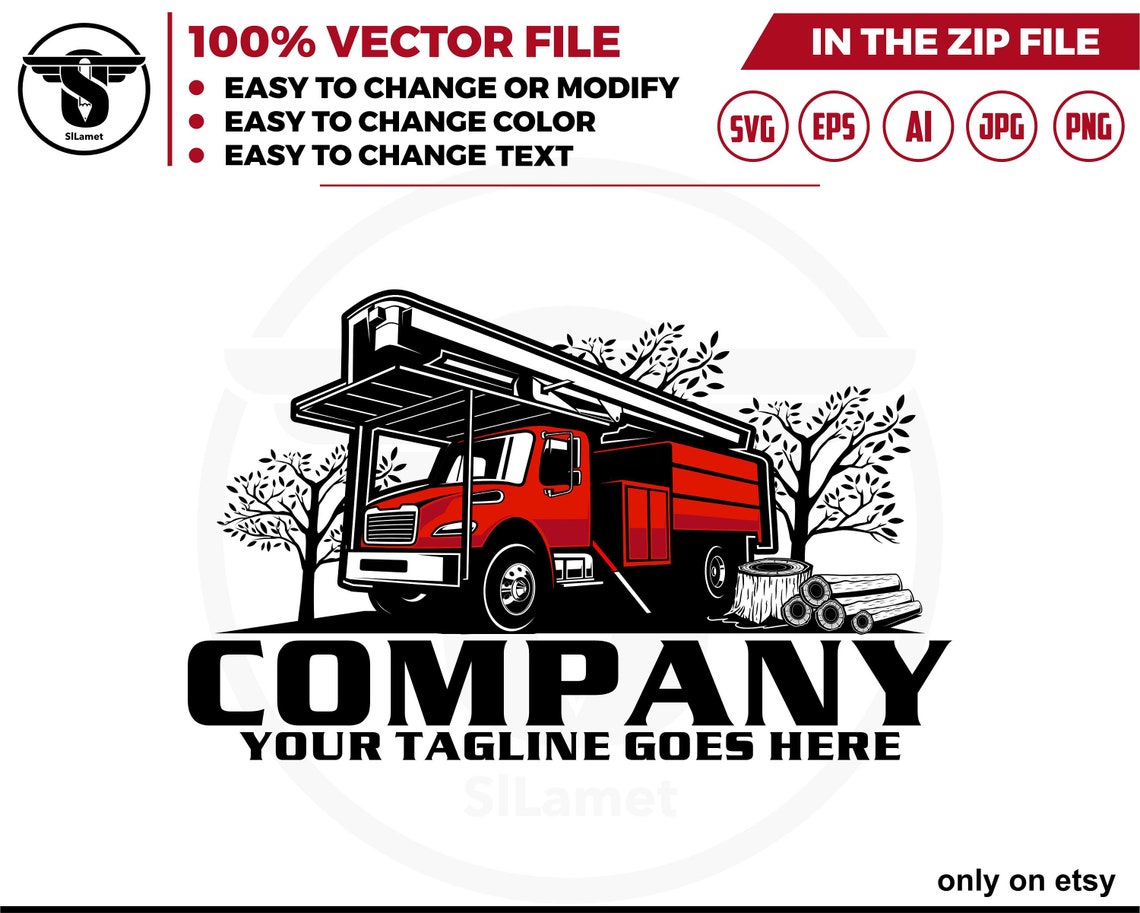 Tree Service Truck Logo: Forestry Vector Graphics (digital Download) - Etsy