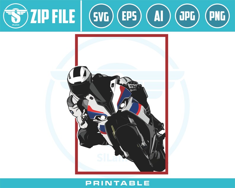 Riding Motorbike BMW S1000RR SVG, Racing Motorbike, Illustration ...