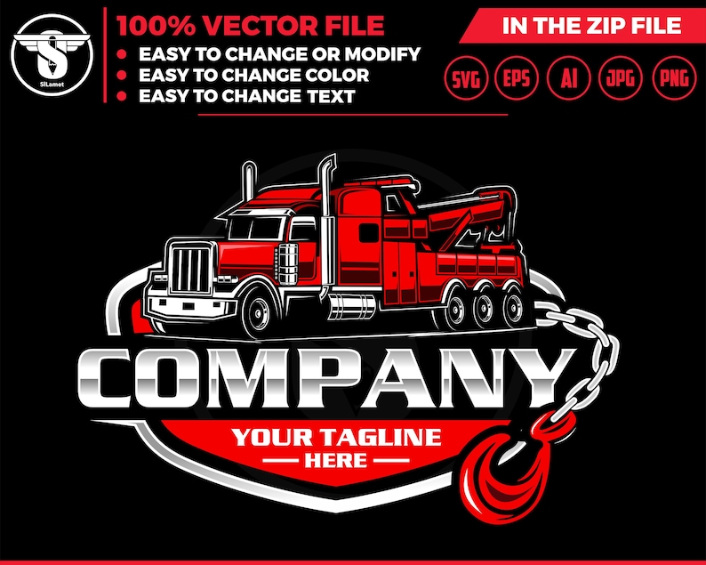 Towing Truck Logo Towing Logo Template Towing Chain Svg Tow - Etsy