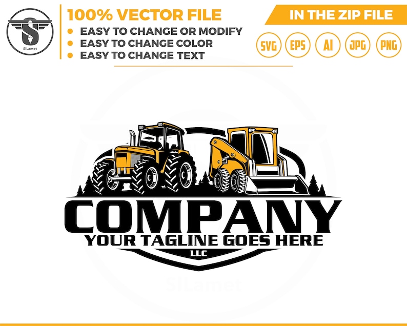 Skid Loader and Tractor Logo Template Farm Logo Tractor - Etsy