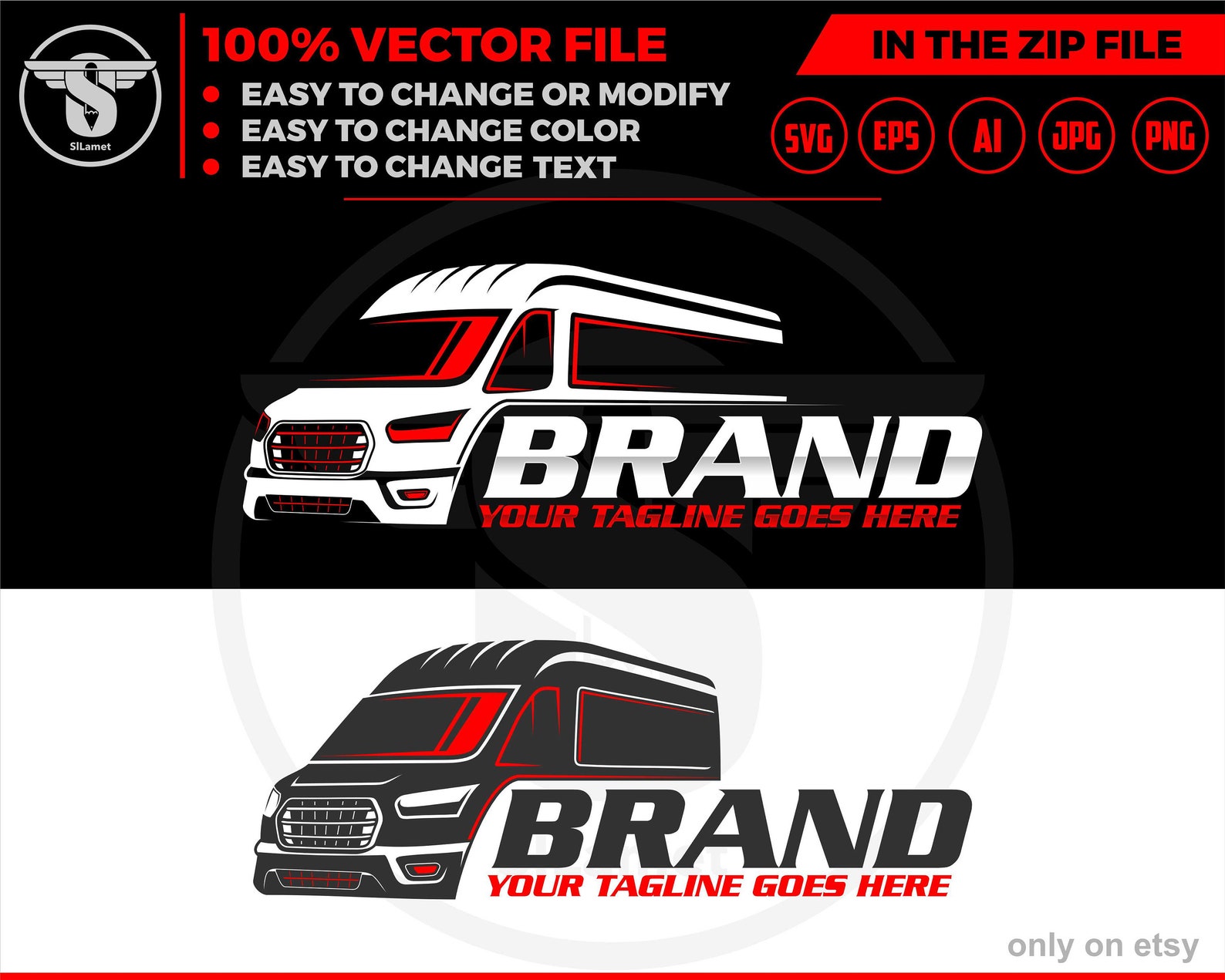 Delivery Van Logo – Commercial Truck Graphic (svg, Eps, Png, Jpg) - Etsy