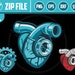 Turbo Heart SVG, Turbo SVG, Turbo Power Svg, Turbo Charger Engine Car ...