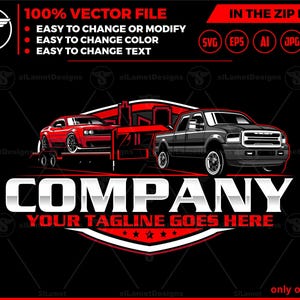 Hotshot Logo - Pickup and Flatbed Trailer Logo - Truck Towing Logo ...