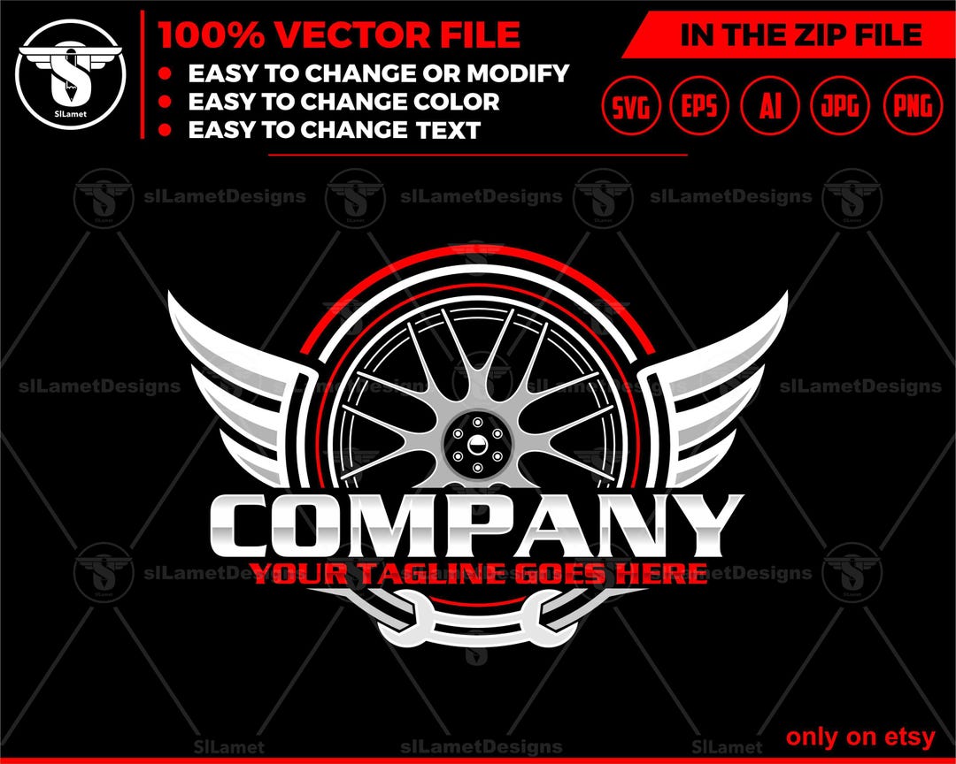 Car Wheel Logo: Mechanic Garage Service SVG, PNG, EPS (digital Download ...