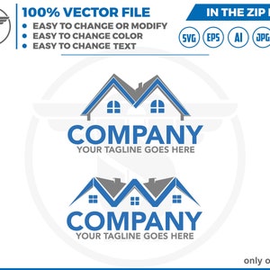 Minimalist House Logo Design Template: Real Estate Branding (digital ...