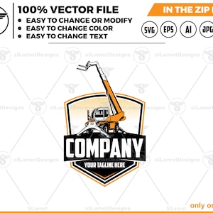 Telehandler Logo Design: Construction Lift, Heavy Equipment (digital ...