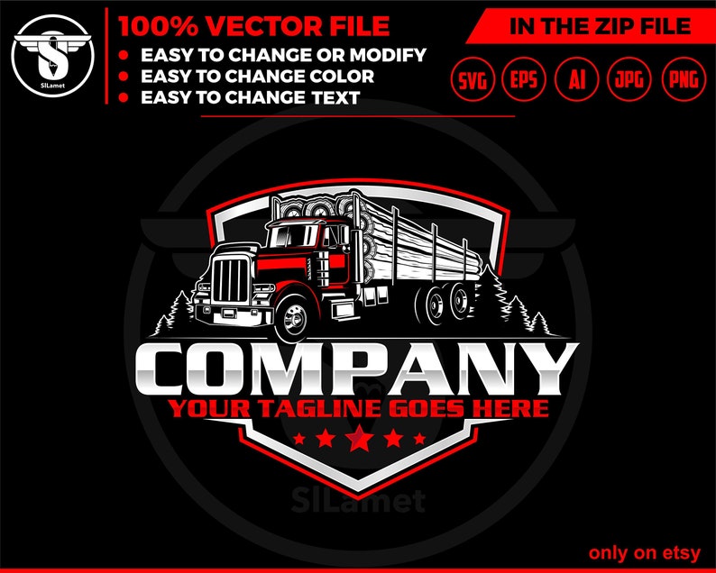 Logging Truck Logo: Hauling Wood Vector Graphics (digital Download) - Etsy