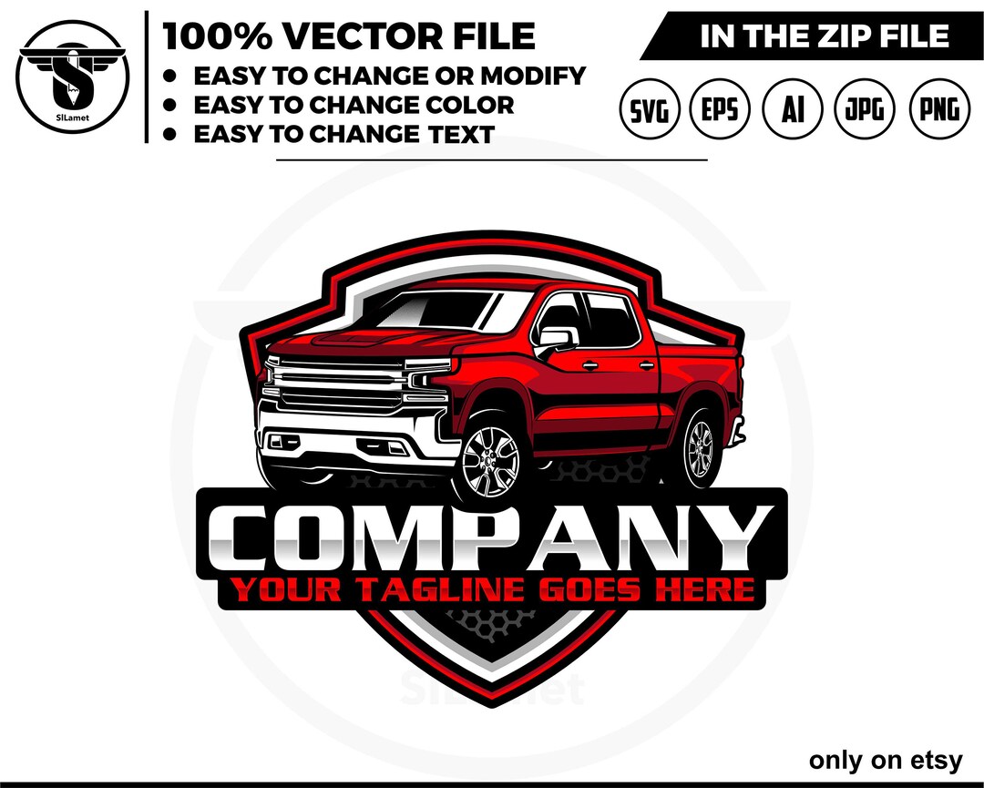 Chevy Silverado Truck Logo - Vector Graphic (svg, Eps, Png, Jpg) - Etsy