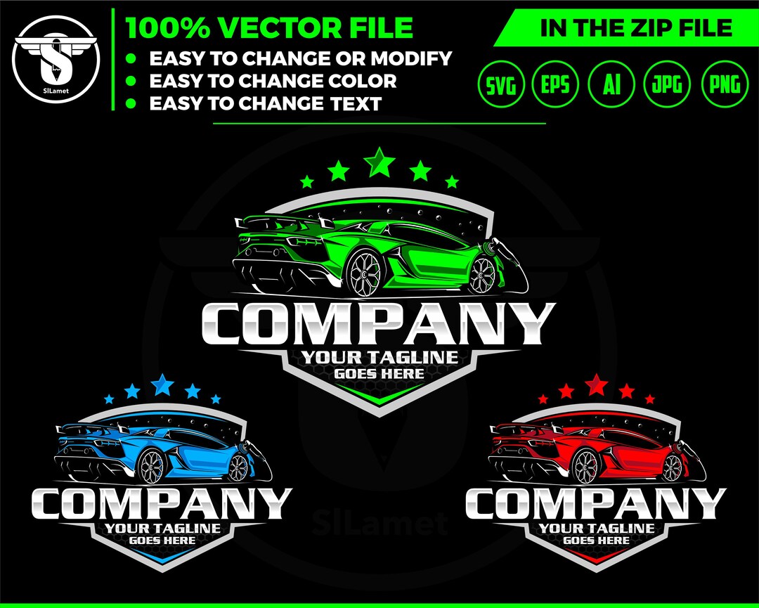 Auto Detailing Car Logo Template - Sport Car Detailing Services Logo - Car Wash Logo Template ...