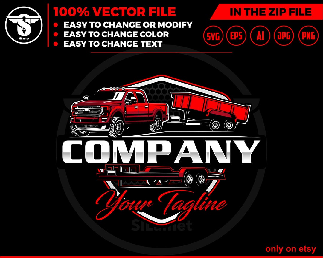 Truck and Trailer Logo: Commercial Towing Design (digital Download) - Etsy