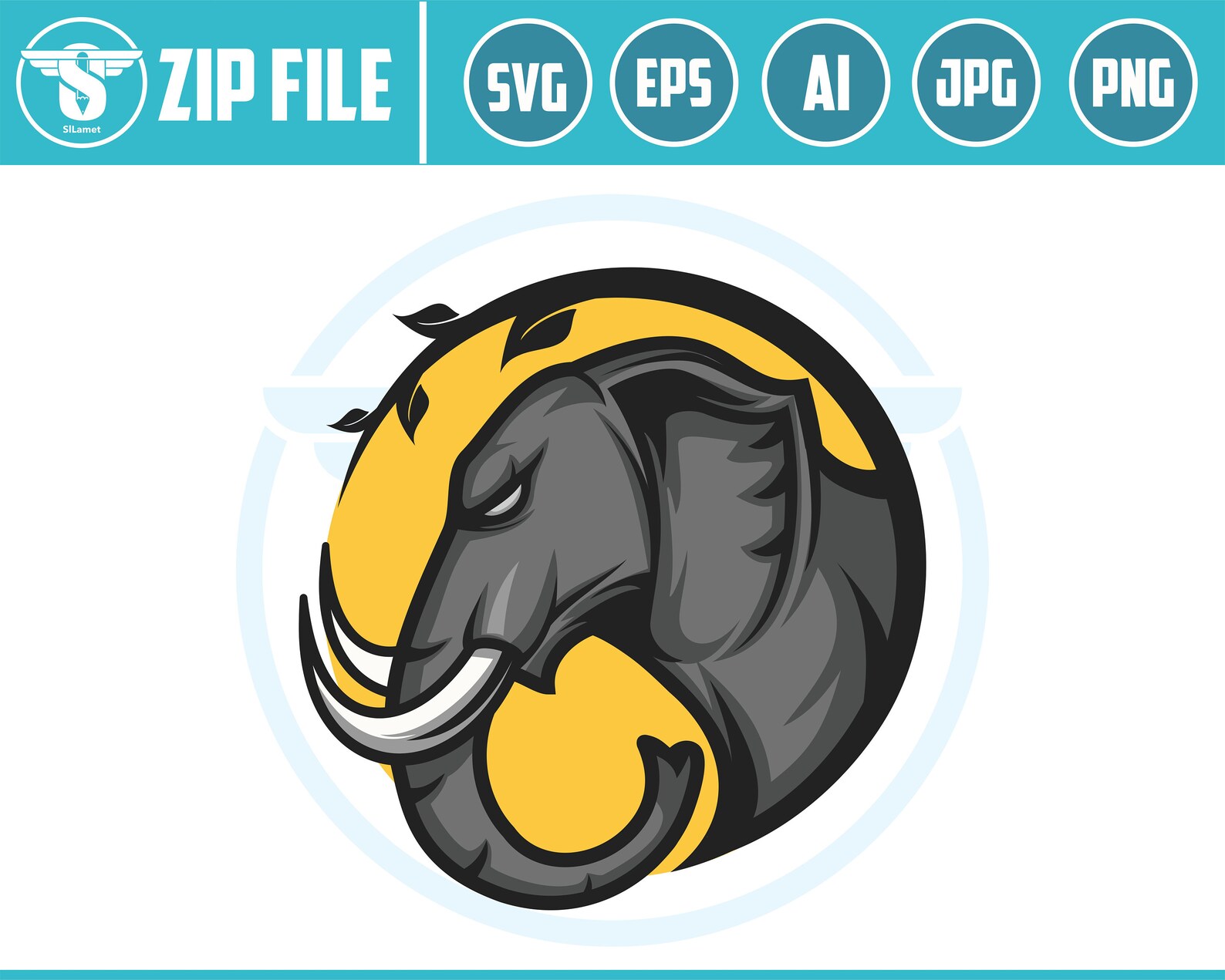 Angry Elephant Logo Elephant Svg Elephant for Print | Etsy