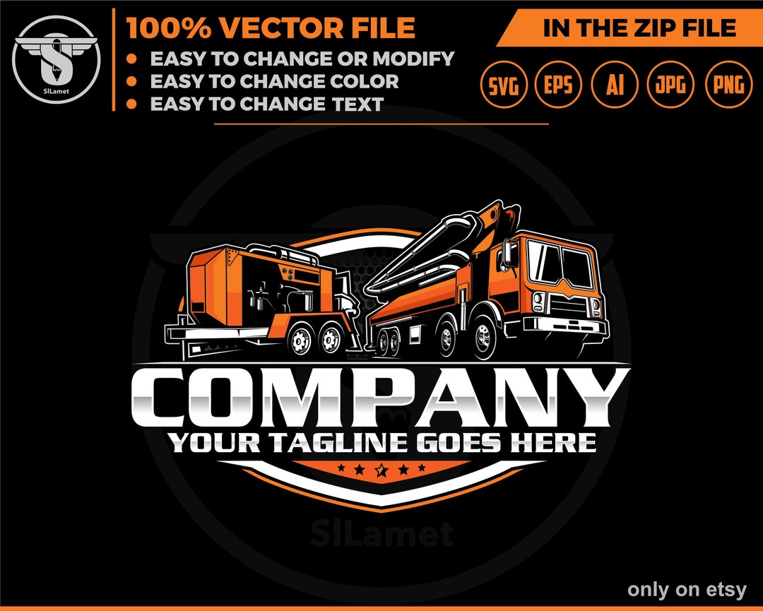 Concrete Pump Truck Logo,concrete Truck Logo,beton Truck Logo,concrete ...
