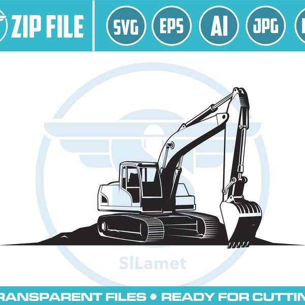 Excavator Svg - Etsy