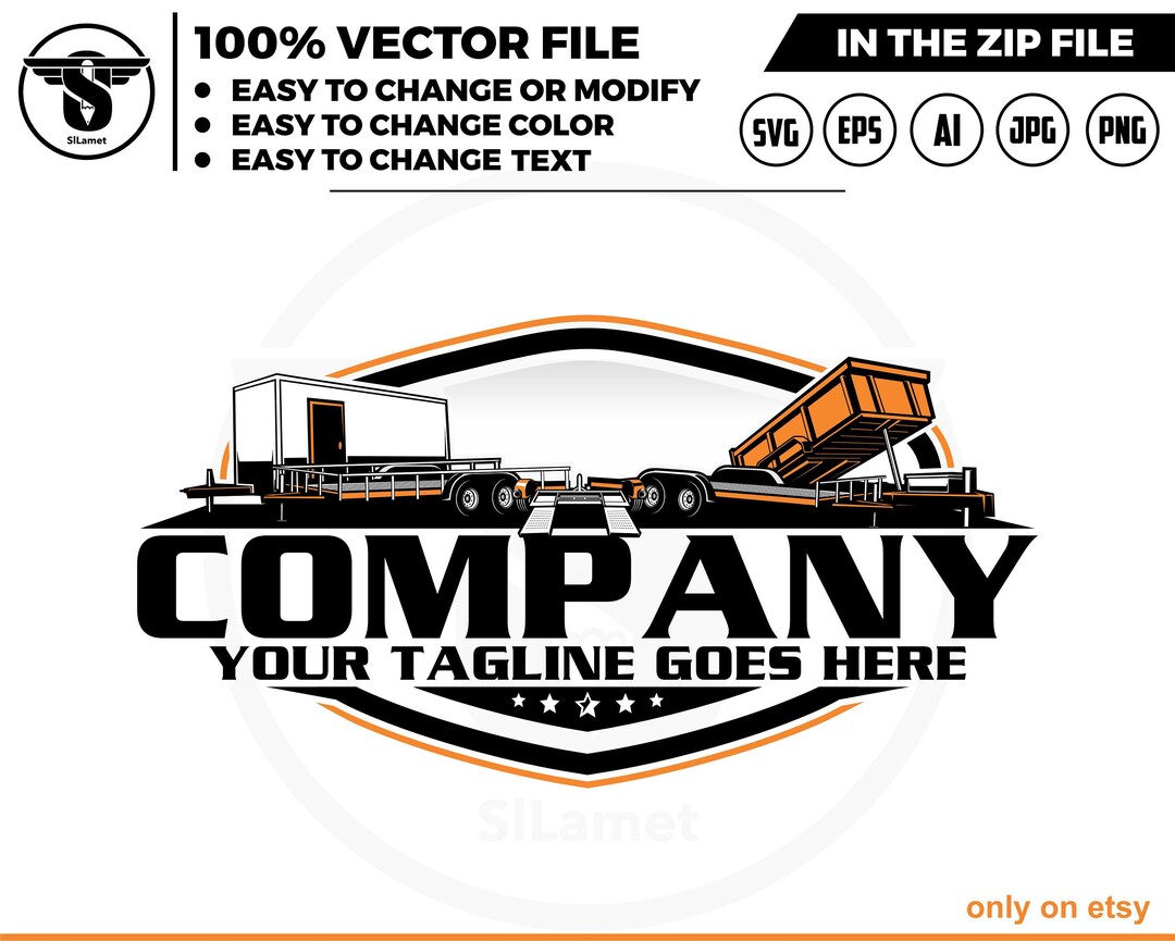 Trailer Rental Logo: Dump & Flatbed Trailer Services (digital Download ...