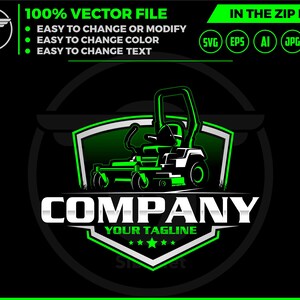 Lawn Mowers Logo - Zero Turn Mowers Logo - Grass Cleaner Logo - Etsy