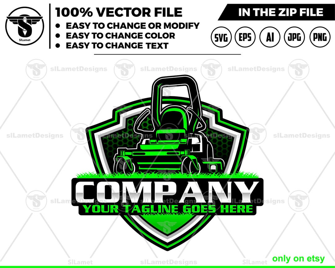 Lawn Mowers Logo - Zero Turn Mowers Logo - Grass Cleaner Logo - Etsy