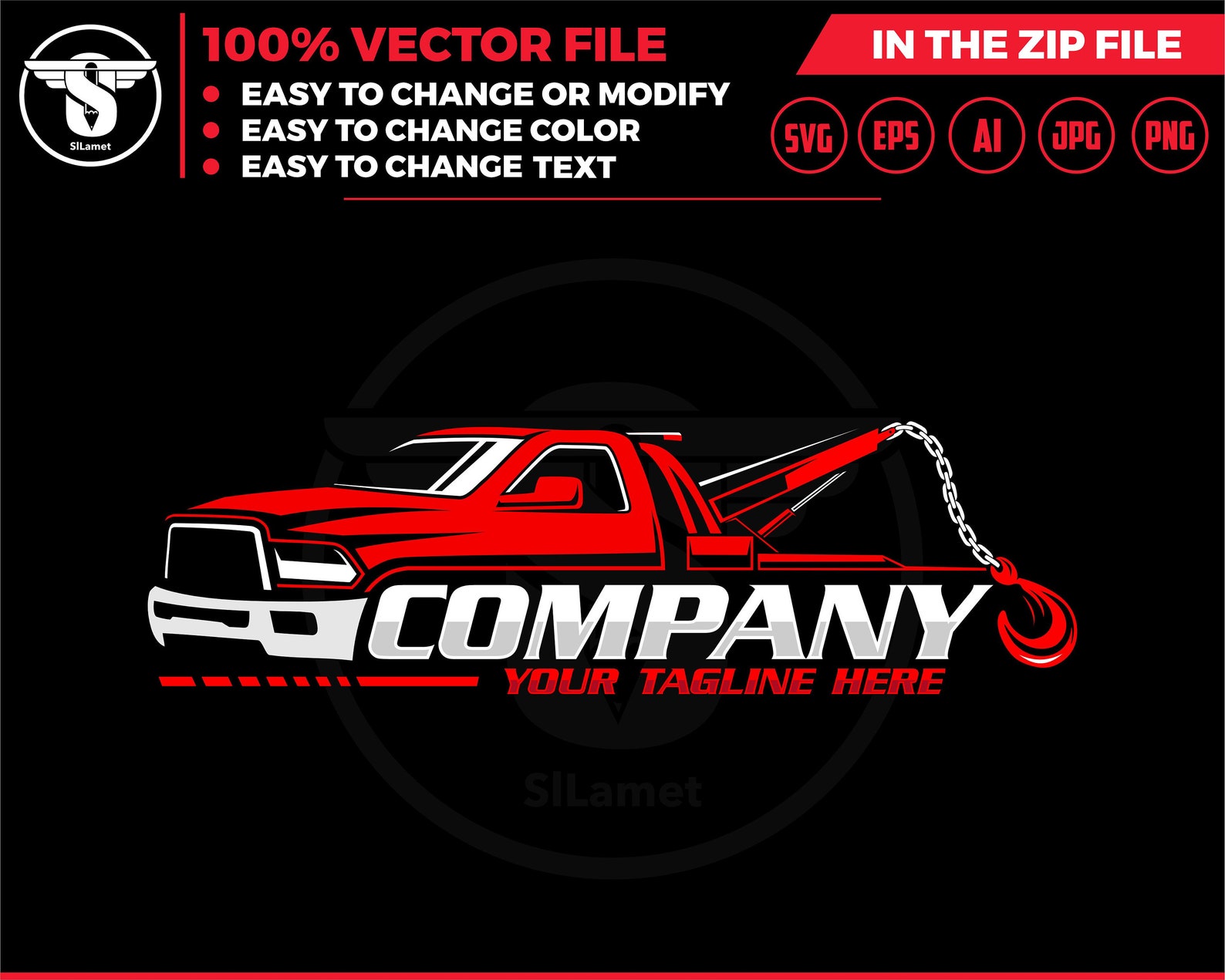 Towing Truck Logo Towing Logo Template Towing Chain Svg Tow - Etsy