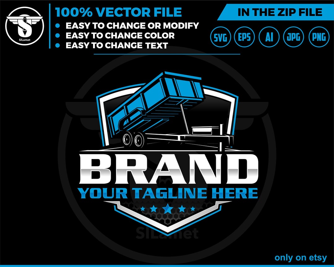 Dump Trailer Logo, Trailer Towing Logo, Truck Pickup Logo Svg, Towing ...