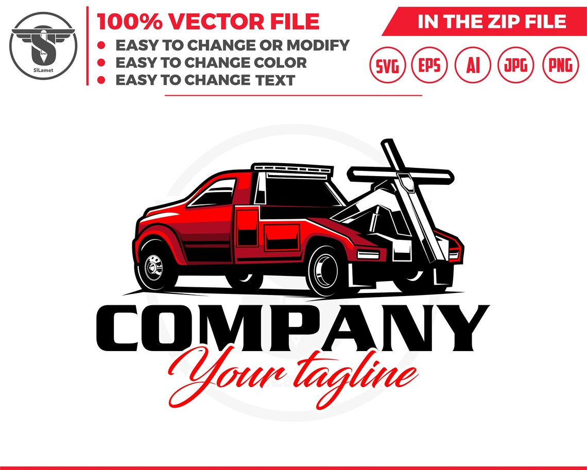 Truck Towing Back View Logo Towing Logo Template Towing - Etsy