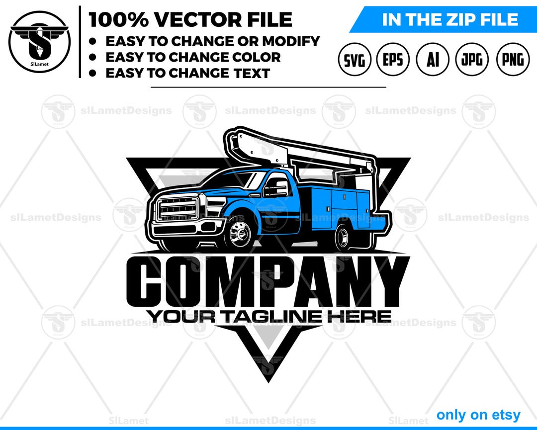 Bucket Truck Logo: Utility Vehicle Graphic - Commercial Use (digital ...