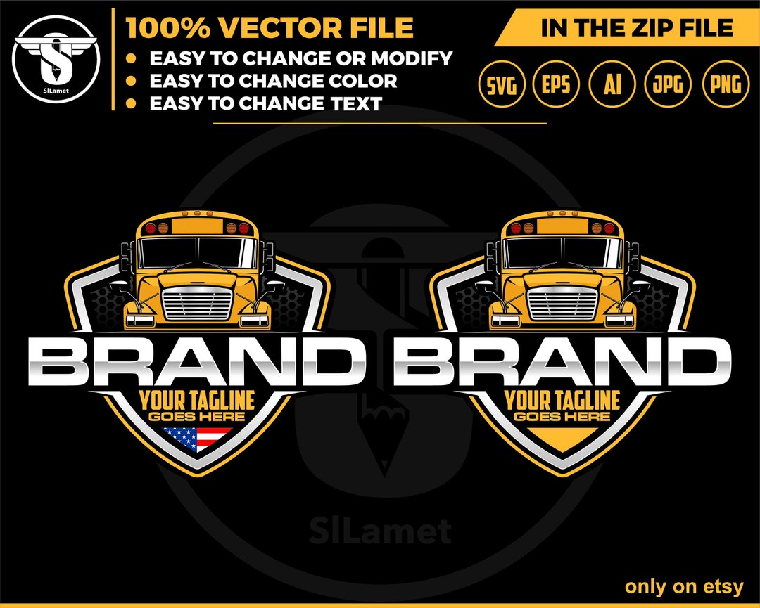 America School Bus Logo - School Bus Logo - Etsy