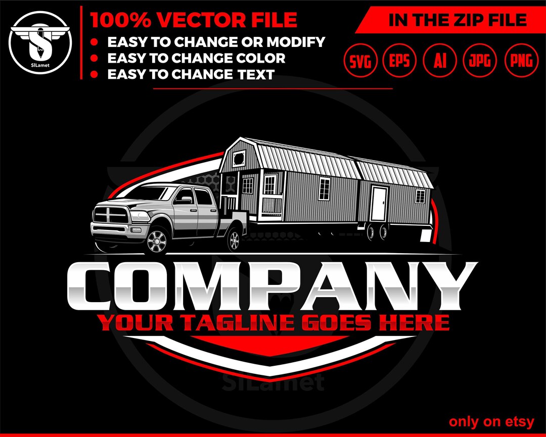 Shed Hauling Business Logo: Movers & Transport Graphic (digital ...