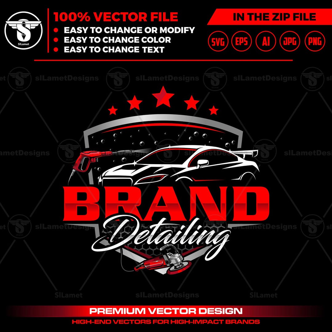 Car Detailing Logo Template: Modern Auto Wash Svg - Etsy