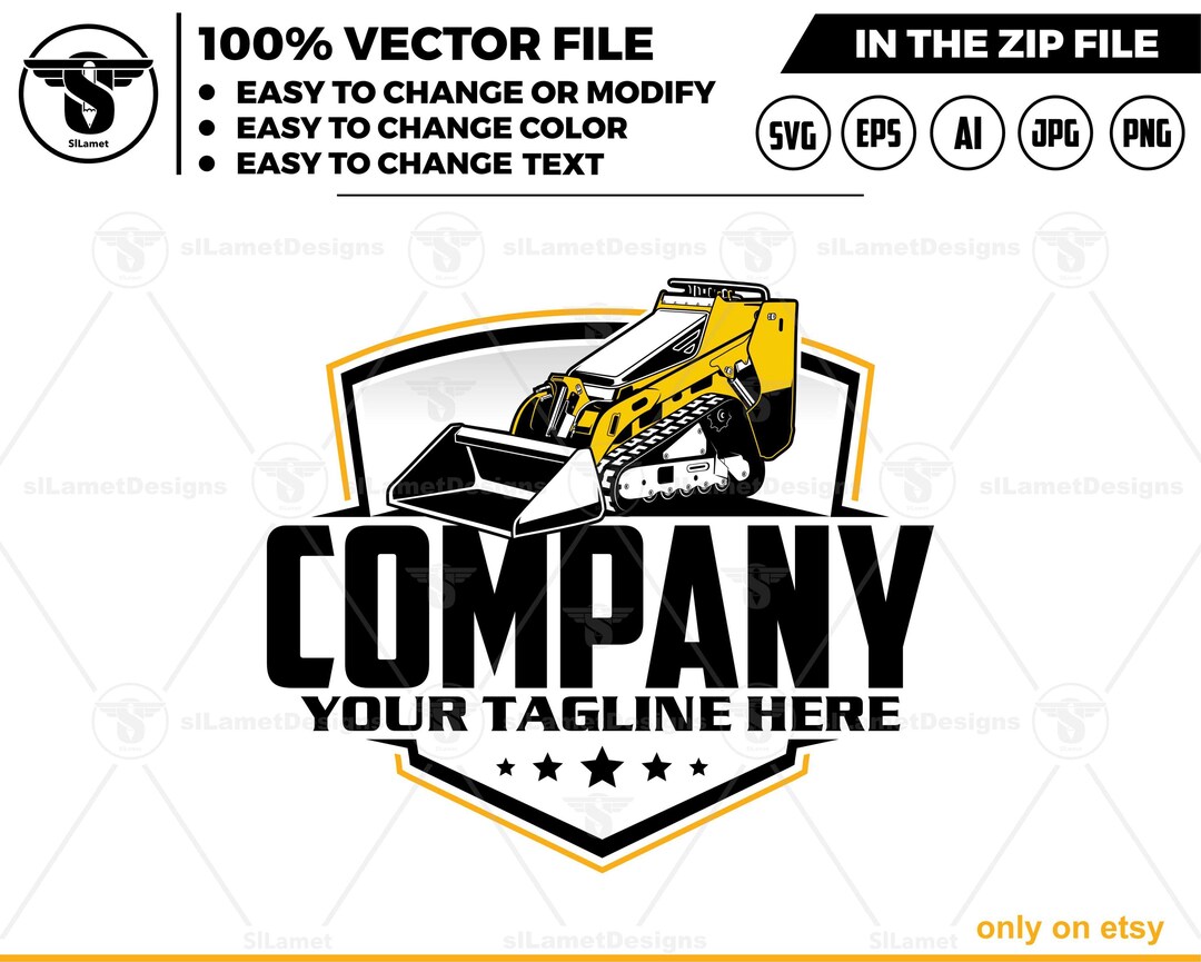 Stand Loader Logo, Mini Track Loader Svg, Skid Steer Loader Mini Track ...