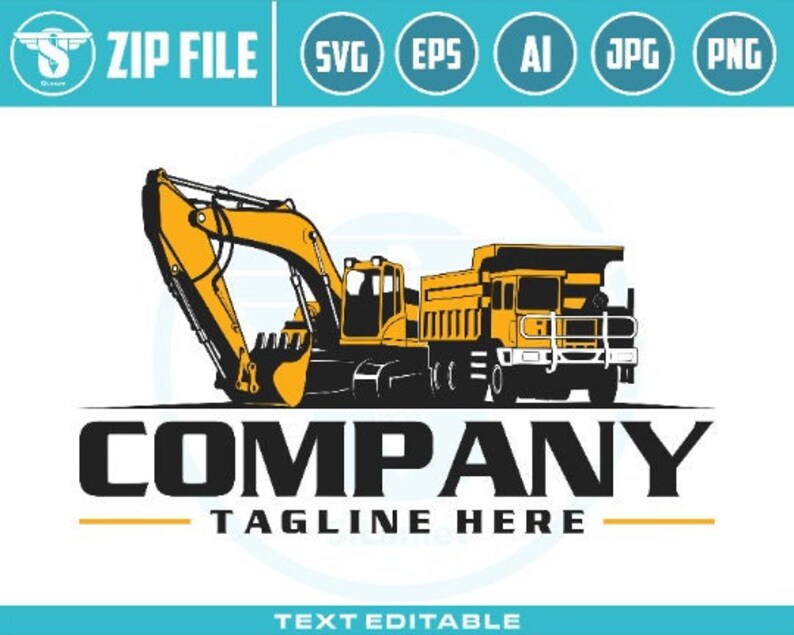 Dump Truck and Excavator Logo Svg Dump Truck Excavator Svg - Etsy