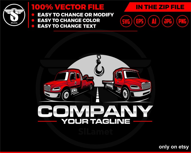 Towing Truck Logo Towing Logo Template Towing Chain Svg Tow - Etsy